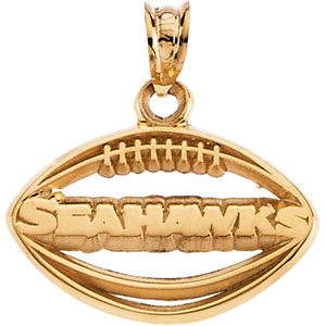Seattle Seahawks 1/2in 14k Football Pendant JJNFL20811 | Joy Jewelers