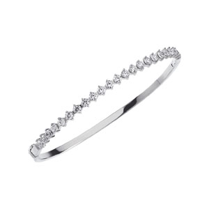 Sterling Silver CZ Bangle Bracelet JJ61820 | Joy Jewelers