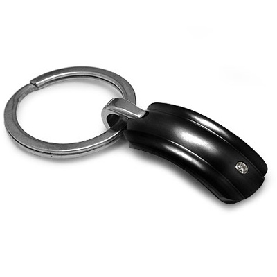 Black Titanium Triple Dome Diamond Key Ring A225B-D | Joy Jewelers