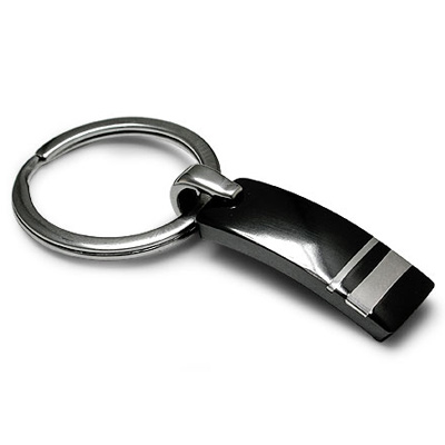 Black Titanium and Sterling Silver Wellington Key Ring A290O