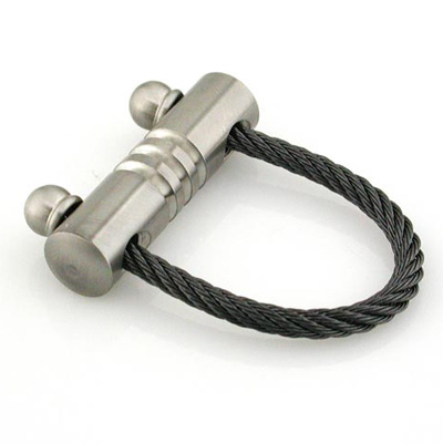 Black Titanium Cable Titanium Key Ring EMK103 | Joy Jewelers
