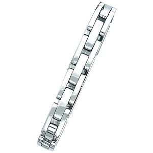 Stainless Steel Bracelet with Staggered Links ACC1063 | Joy Jewelers