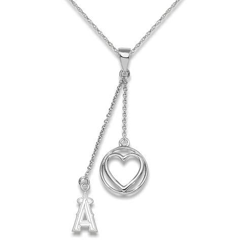 Sterling Silver Los Angeles Angels Beloved Heart Necklace ANG013BLN-SS
