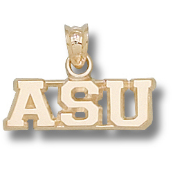 14kt Yellow Gold 1/4in Appalachian State ASU Pendant APS006