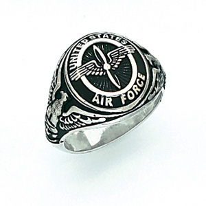 Sterling Silver U.S. Air Force Ring with Antique Finish ARM110SS