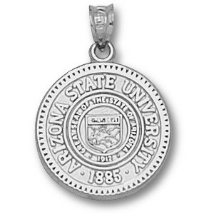 Sterling Silver 5/8in Arizona State University Seal Pendant AZS002-SS