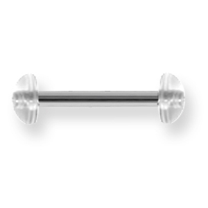 Acrylic Clear Half Balls Straight Barbells 12 Gauge 5/8in BBNCX12-60-CL