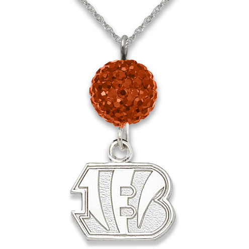Cincinnati Bengals Crystal Ovation Necklace BEN069N-SS | Joy Jewelers