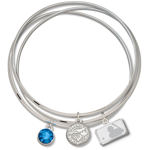 Toronto Blue Jays Triple Bangle Bracelet Set BLUTBB-MLB | Joy Jewelers