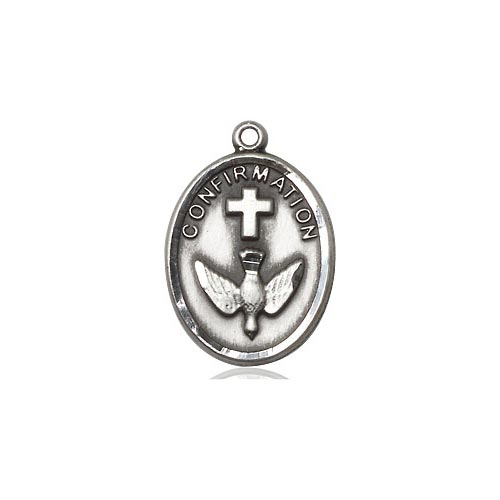 Sterling Silver Oval Confirmation Medal 3/4in 0873SS | Joy Jewelers