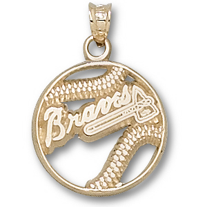 Atlanta Braves 5/8in 14k Baseball Pendant BRA003 | Joy Jewelers