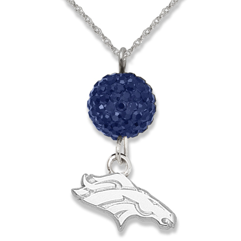 Denver Broncos Crystal Ovation Necklace BRO069N-SS | Joy Jewelers