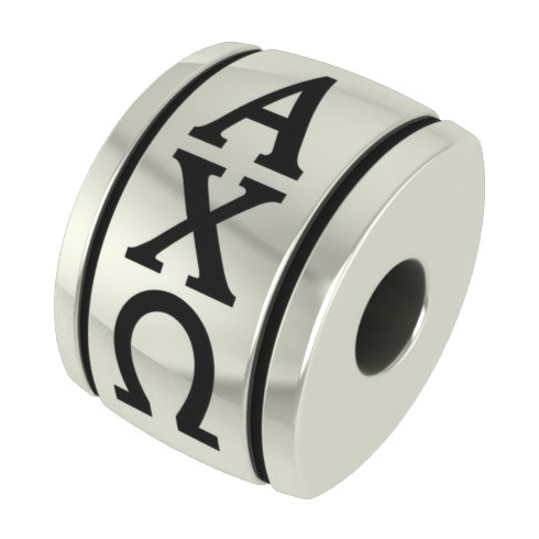 Sterling Silver Alpha Chi Omega Barrel Bead 101-BS | Joy Jewelers