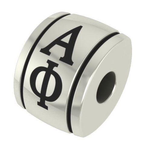 Sterling Silver Alpha Phi Barrel Bead 601-BS | Joy Jewelers