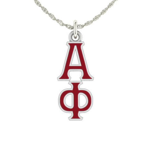 Sterling Silver Alpha Phi Lavaliere Necklace C601-LS | Joy Jewelers