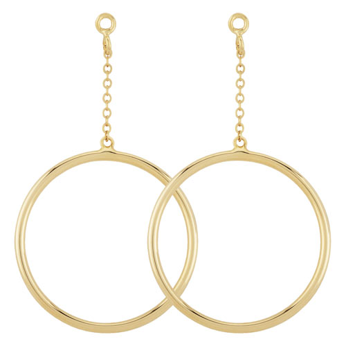 14k Yellow Gold Round Hoop Dangle Earring Jackets CC-03-189J