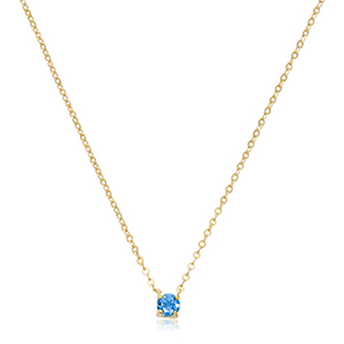 14k Yellow Gold Floating 1/3 ct Swiss Blue Topaz Solitaire Necklace CC ...