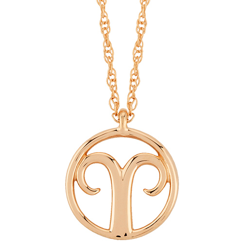 14k Yellow Gold Aries Zodiac Sign Necklace CC-45-402-03 | Joy Jewelers