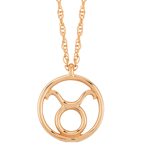 14k Yellow Gold Taurus Zodiac Sign Necklace CC-45-402-04