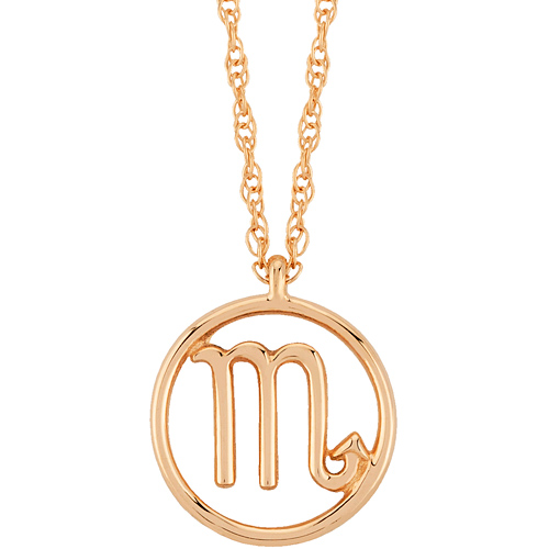 14k Yellow Gold Scorpio Zodiac Sign Necklace CC-45-402-10