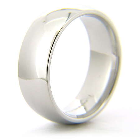 Cobalt Chrome 8mm Domed Polished Ring CC8D | Joy Jewelers