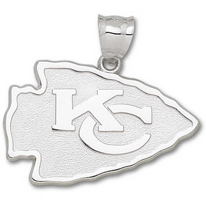 Kansas City Chiefs 1 1/8in Sterling Silver Logo Pendant CHF005-SS