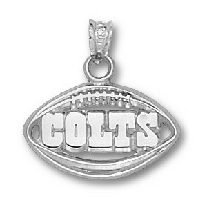 Indianapolis Colts 1/2in Sterling Silver Football Pendant COL003-SS