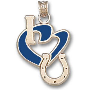 Indianapolis Colts 3/4in Enamel Pendant - 14k Gold COL014E