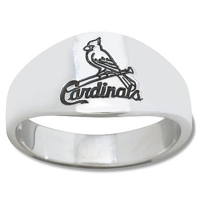 Sterling Silver St. Louis Cardinals Logo Enamel Ring CRD038-SS