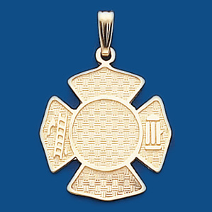 3/4in 14kt Yellow Gold Firefighter Pendant CRM-10221 | Joy Jewelers