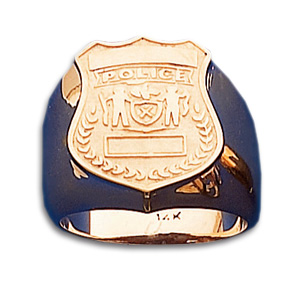 Police 10kt Gold Badge Ring CRM-10235 | Joy Jewelers