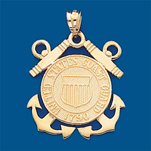 1in 14kt Gold Coast Guard Pendant CRM-20015_14K | Joy Jewelers