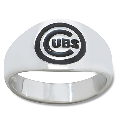 Sterling Silver Chicago Cubs Logo Enamel Ring CUB038-SS | Joy Jewelers