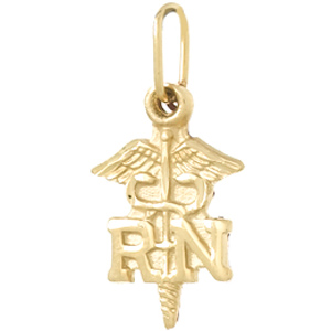14k Yellow Gold 1/2in RN Nurse Charm PRC-033 | Joy Jewelers
