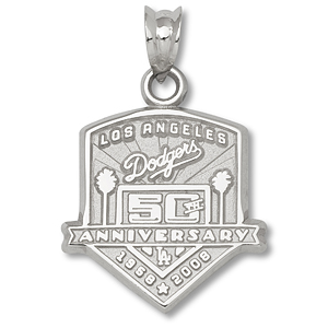Sterling Silver 5/8in Los Angeles Dodgers 50th Anniversary Charm DOD013-SS