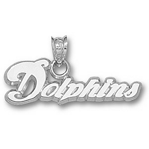 Miami Dolphins 3/8in Sterling Silver Team Pendant DOL001-SS