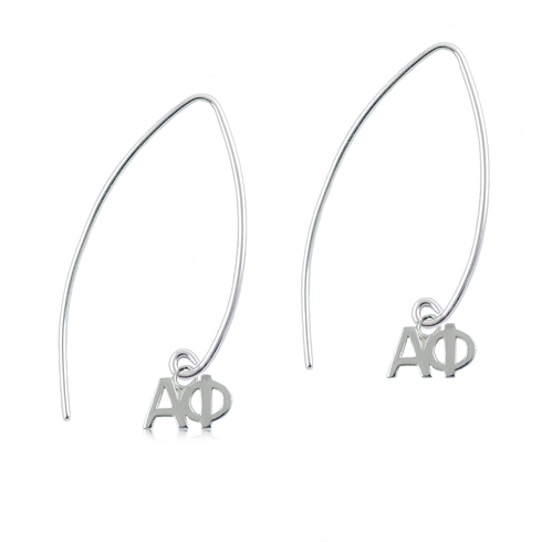 Sterling Silver Alpha Phi Long Earrings APhi6176A | Joy Jewelers