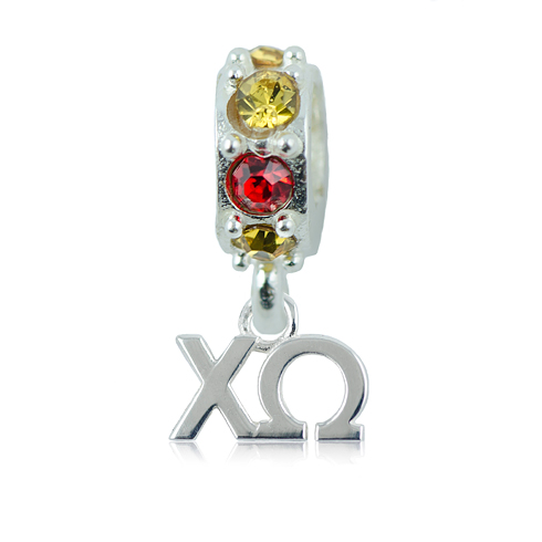 Sterling Silver Chi Omega Spirit Charm Bead CO6203A | Joy Jewelers
