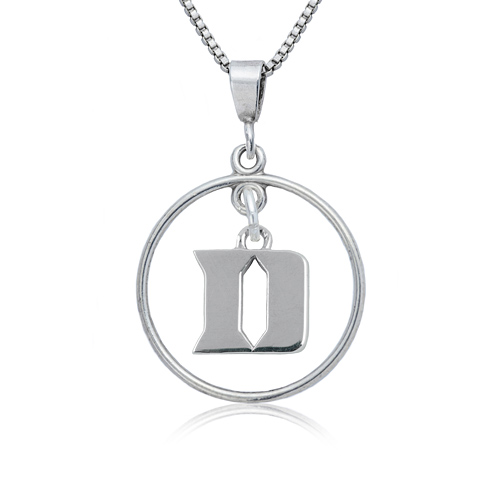 Sterling Silver Duke University Open Drop Necklace DUK6157B
