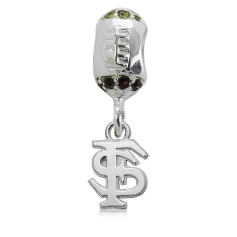Sterling Silver Florida State University Football Charm Bead FLS6204A