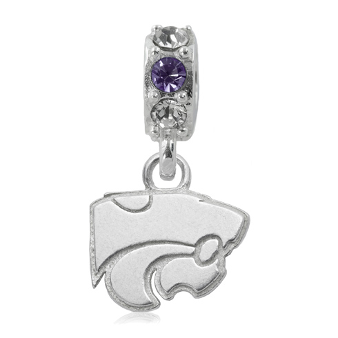 Sterling Silver Kansas State University Spirit Charm Bead KSS6203