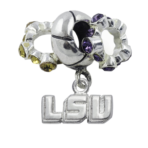 Sterling Silver LSU Charm Bead Set LAS6205A | Joy Jewelers