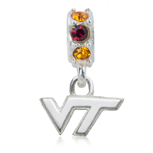 Sterling Silver Virginia Tech Spirit Charm Bead VAT6203 | Joy Jewelers