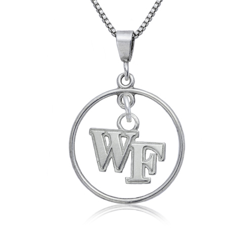 Sterling Silver Wake Forest University Open Drop Necklace WFU6157A