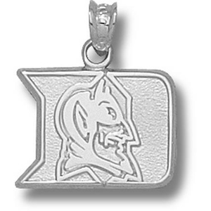 Sterling Silver 1/2in Duke University Iron Duke Pendant DU014-SS