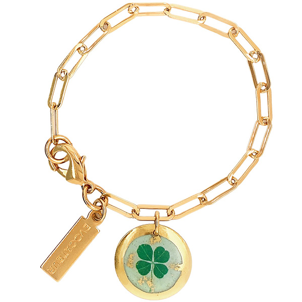 Evocateur Lucky Clover Paper Clip Chain Bracelet EV-OT504