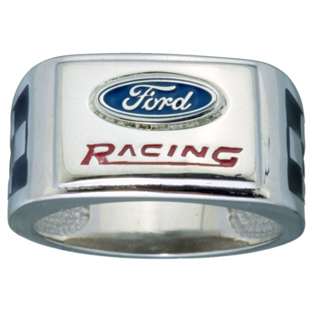 Men's Sterling Silver Ford Racing Ring RGDF529 | Joy Jewelers