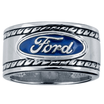 Men's 10kt White Gold Ford Leaf Border Ring WRGF527 | Joy Jewelers