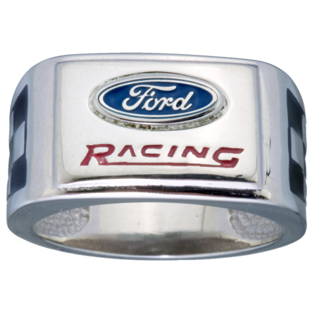 Men's 10kt White Gold Ford Racing Ring WRGF529 | Joy Jewelers