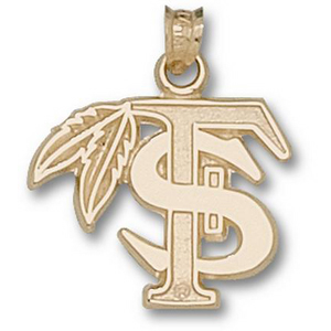 10kt Yellow Gold 5/8in FSU Feather Logo Pendant FSU017-10K